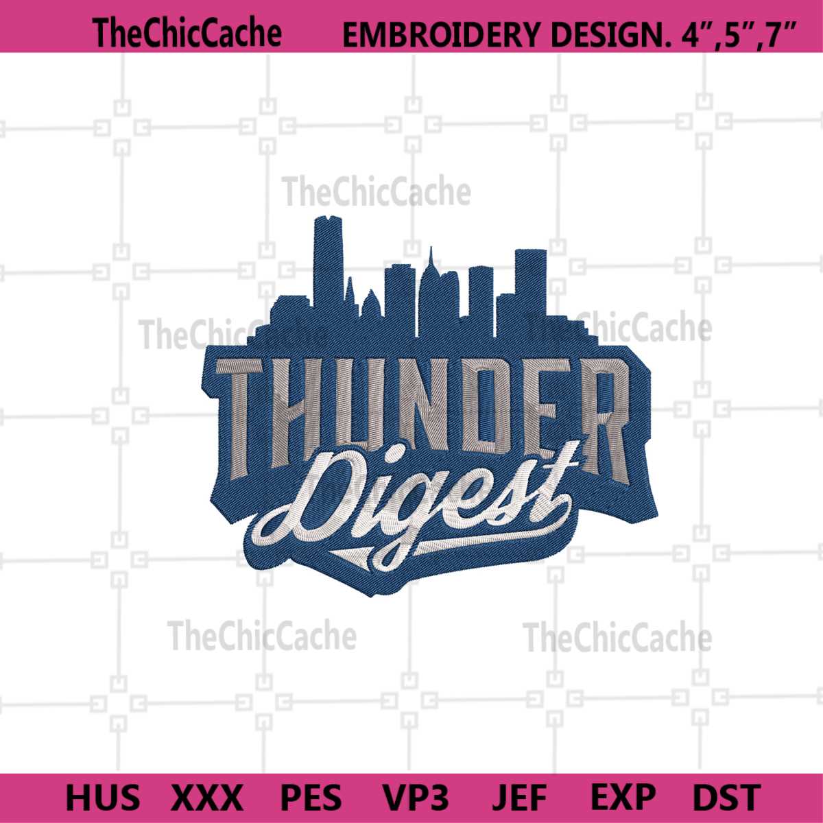 Oklahoma City Thunder Logo Machine Embroidery File, NBA Okla | Inspire ...