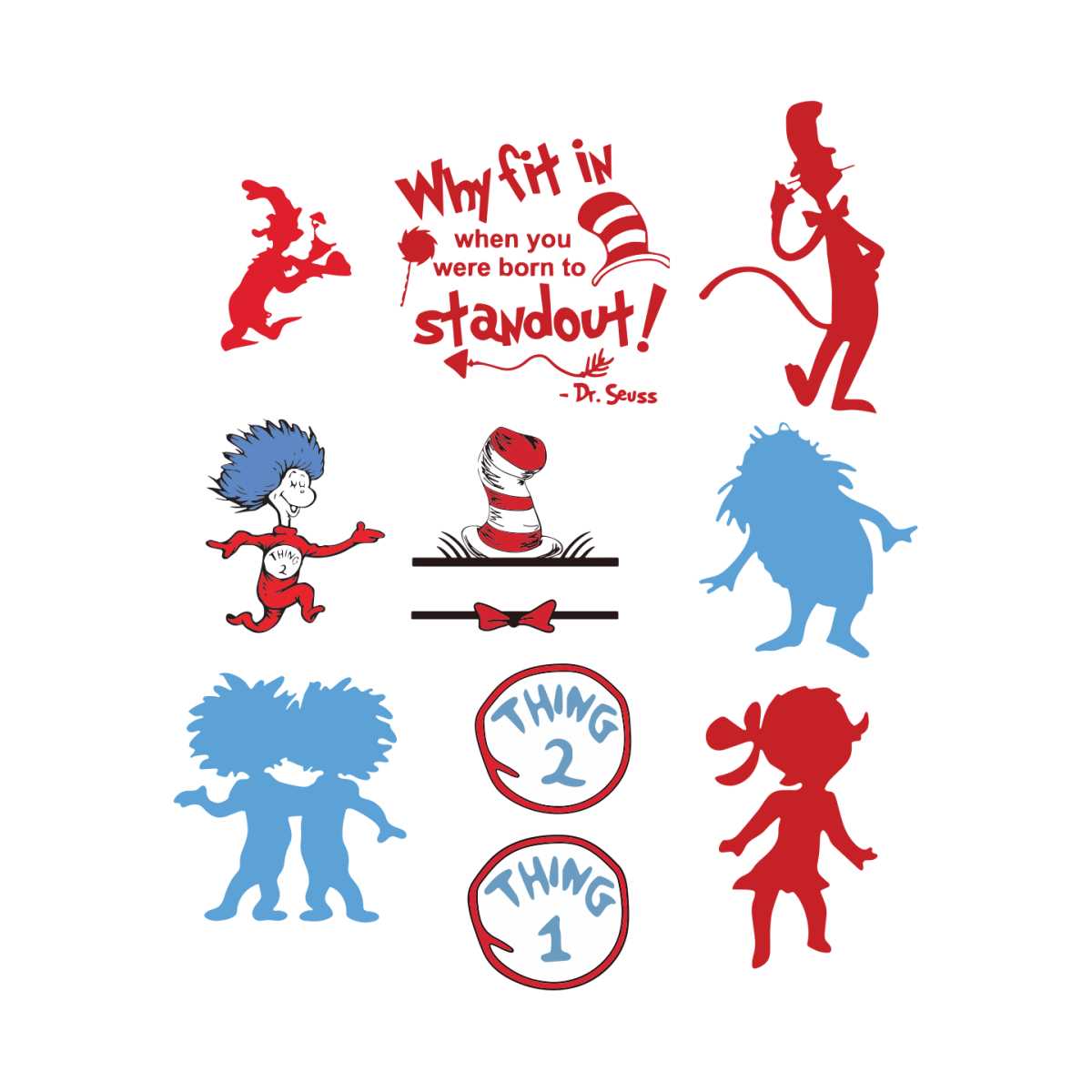 Dr Seuss Svg Bundle, Dr Seuss Svg, Dr Seuss Vector, Dr Seuss | Inspire ...