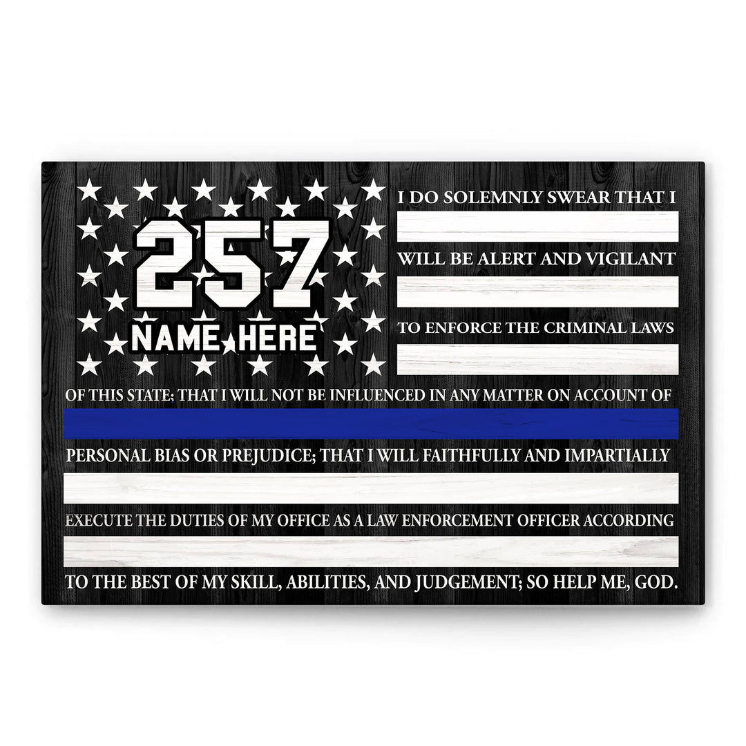 Personalized Police Poster & Canvas, Police Officer Oath Wal | Inspire ...