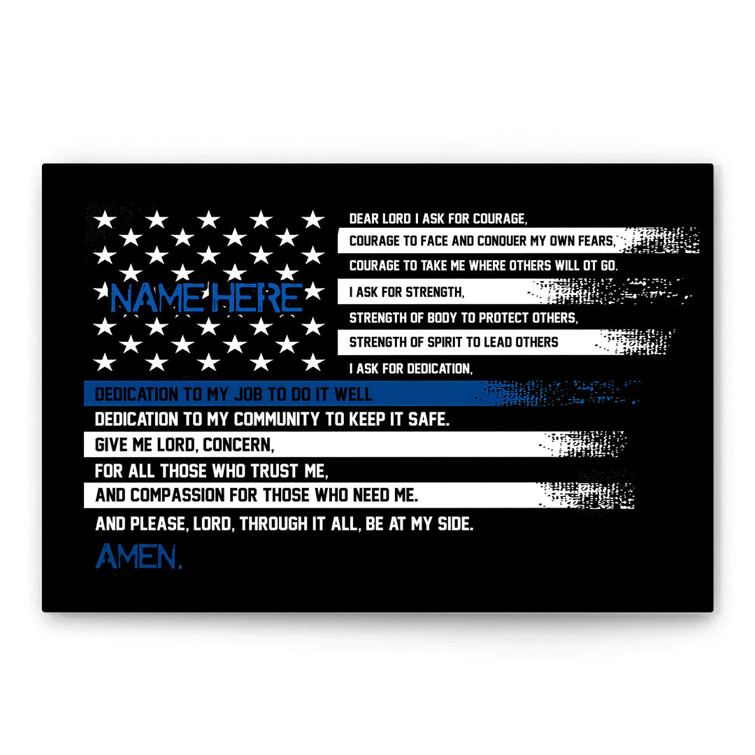 Personalized Police Poster & Canvas, Police Officer Prayer T | Inspire ...