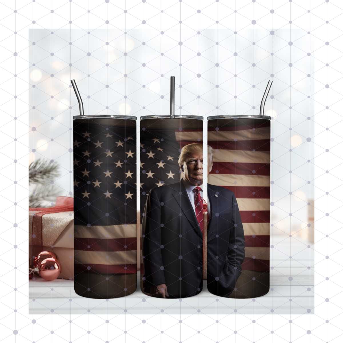 20oz Skinny Tumbler USA Flag Trump png Sublimation Design, A | Inspire ...
