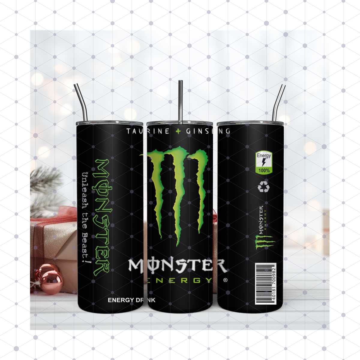 Monster 20Oz Tumbler Wrap Sublimation Design, Brand Tumbler | Inspire ...