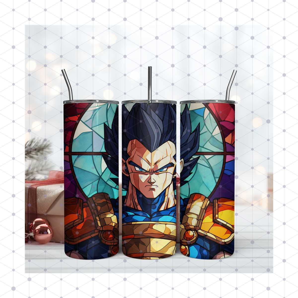 Vegeta Stained Glass Tumbler Design Download PNG Dragon Ball - Inspire ...