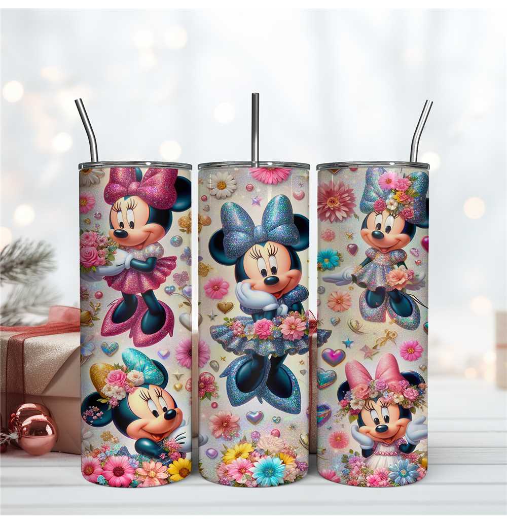 Minnie Mouse Flowers 20Oz Tumbler, Tumbler Wrap, 20oz Tumble | Inspire ...