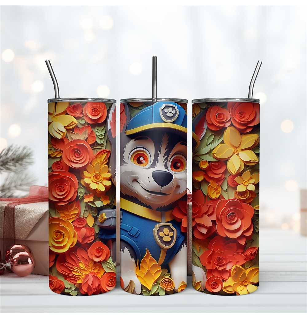 Paw Patrol With Roses Skinny 20oz Digital Download Png File - Inspire ...