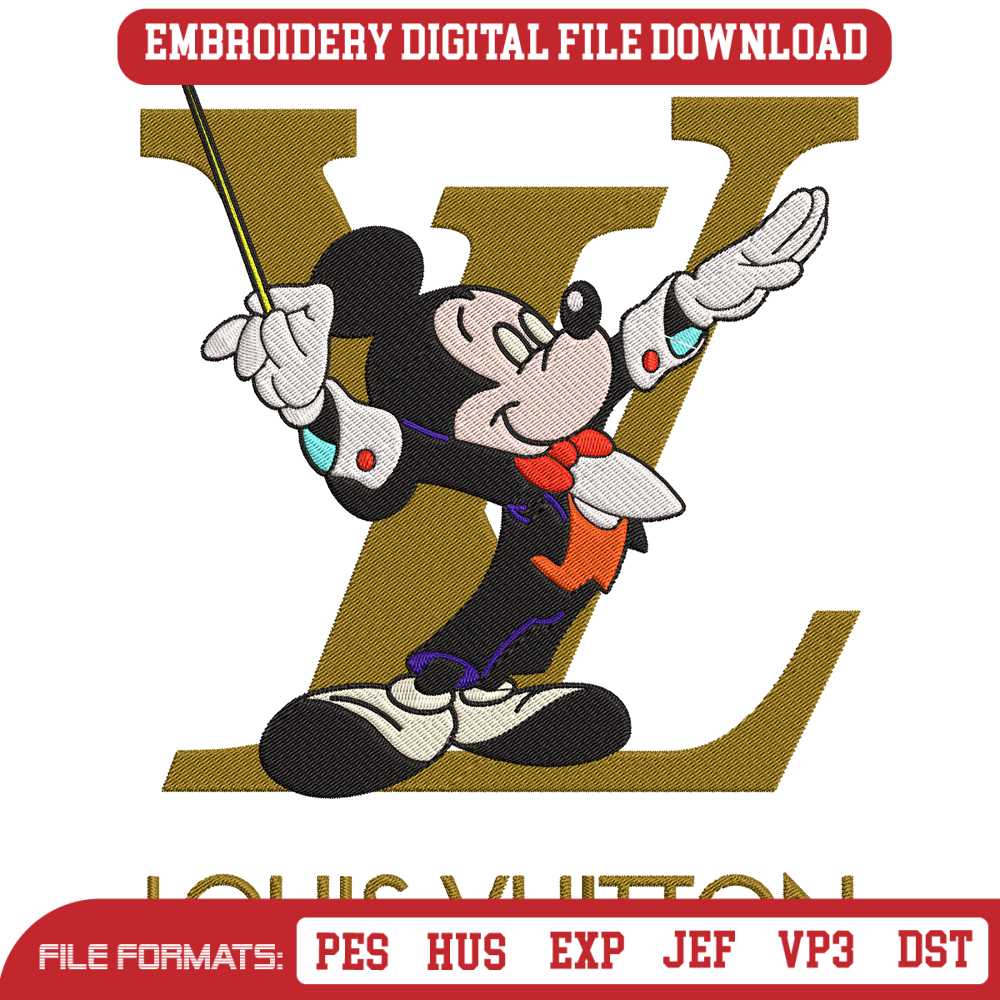 Louis Vuitton Mickey Conductor Embroidery Logo Design Downlo | Inspire ...