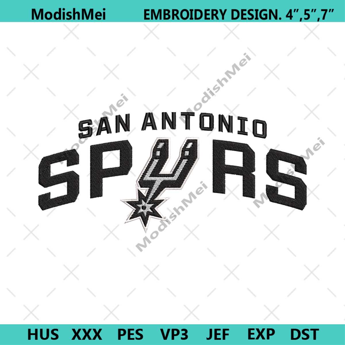 San Antonio Spurs Wordmark Logo Embroidery Instant, San Anto | Inspire ...