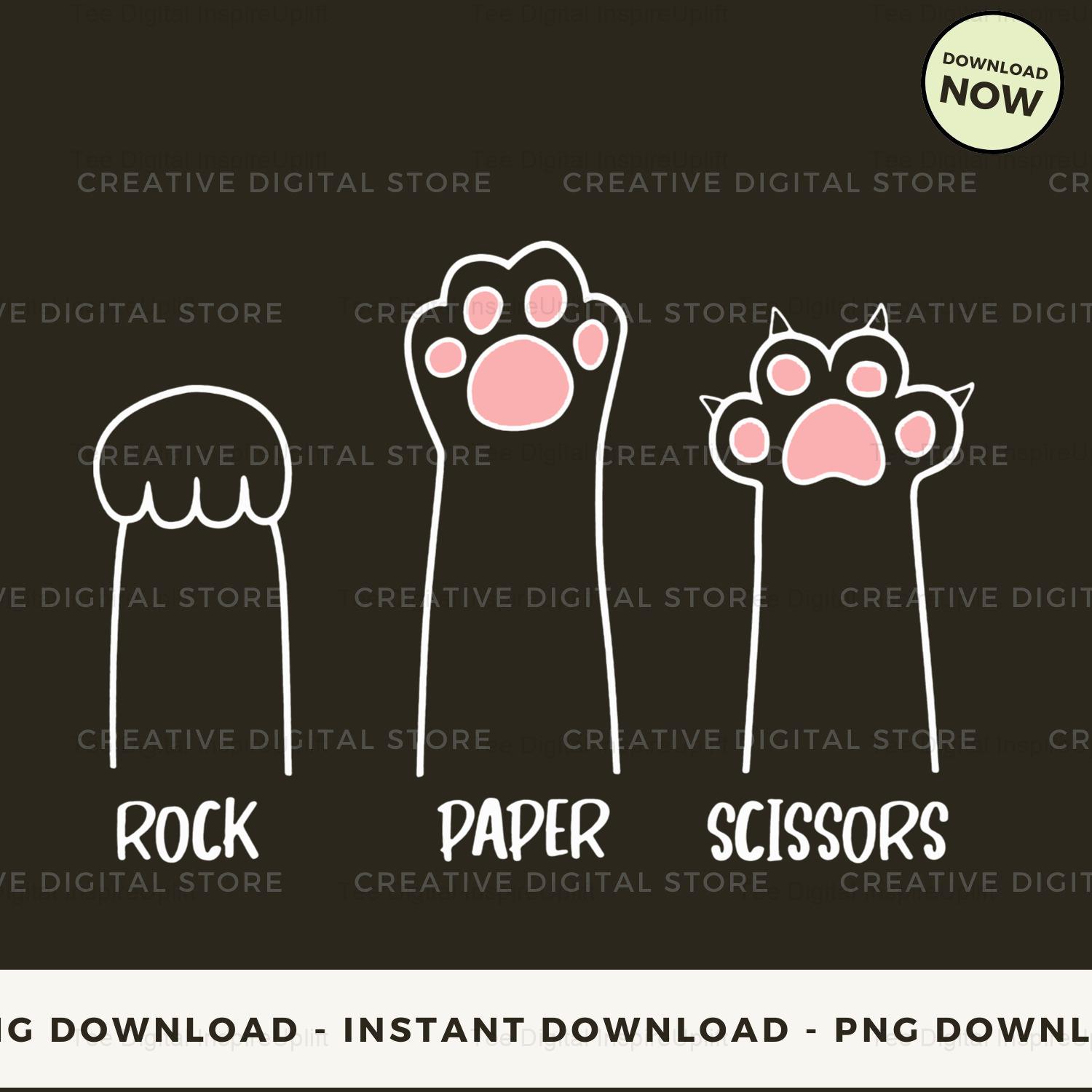 Digital - Rock Paper Scissros - Cool Cat T-shirt, Hoodie, Sw | Inspire ...