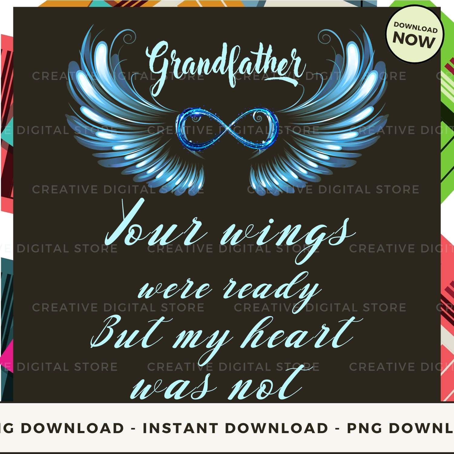 Digital - GRANDFATHER Your wings were ready POD Design - Hig | Inspire Uplift