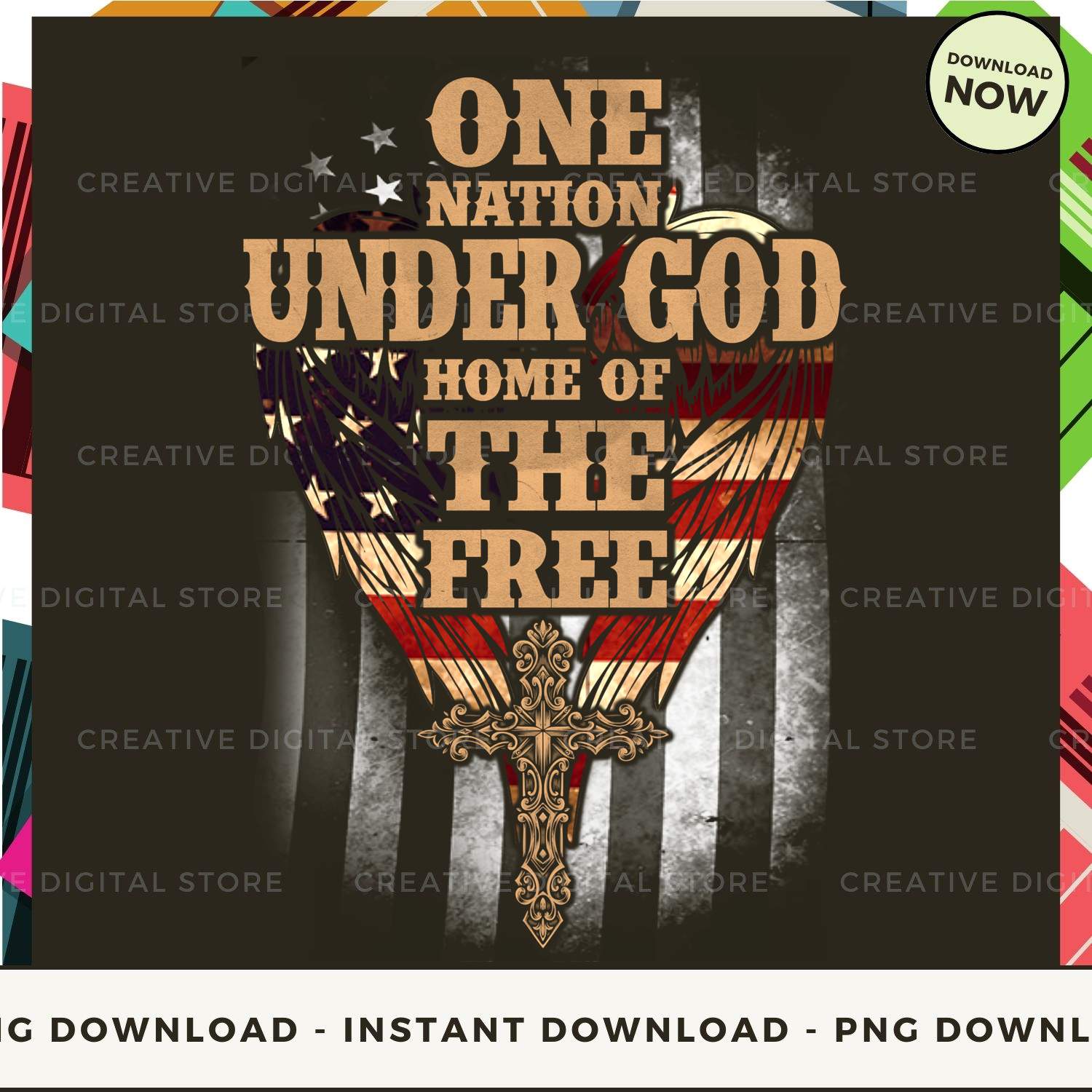 Digital - One nation under god home of the freee POD Design | Inspire ...