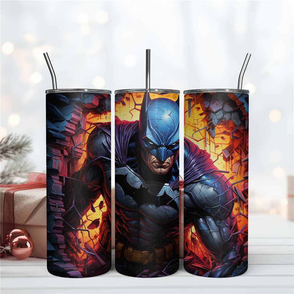Batman Crack Hole Tumbler, Batman DC Wrap 20oz, 20oz Skinny | Inspire ...
