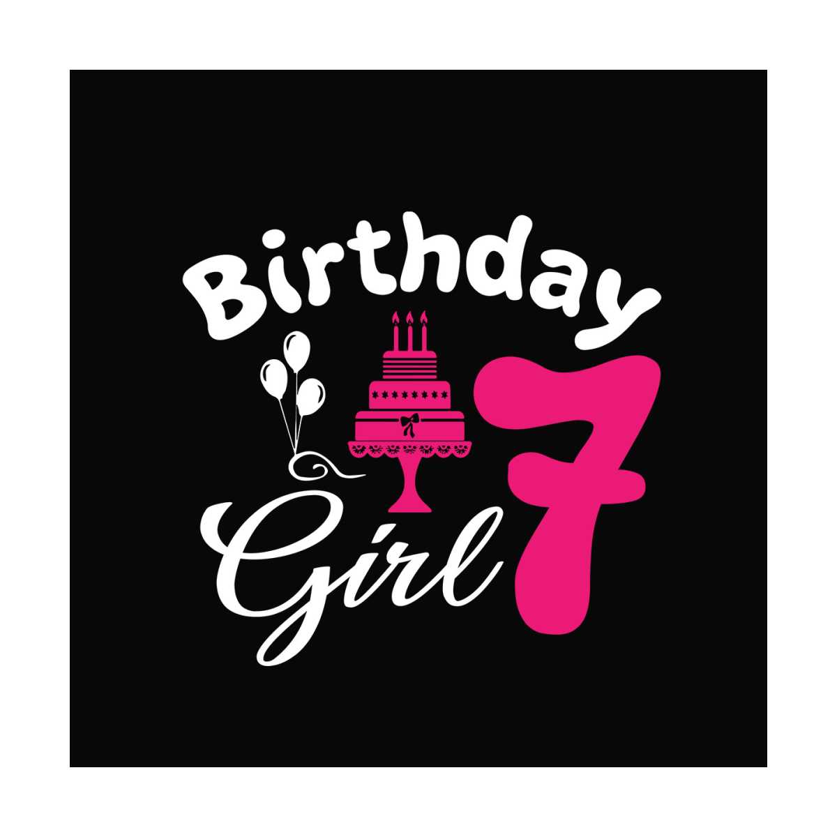 7th Birthday Girl Birthday Cake Svg, Birthday Svg, 7th Birth | Inspire ...