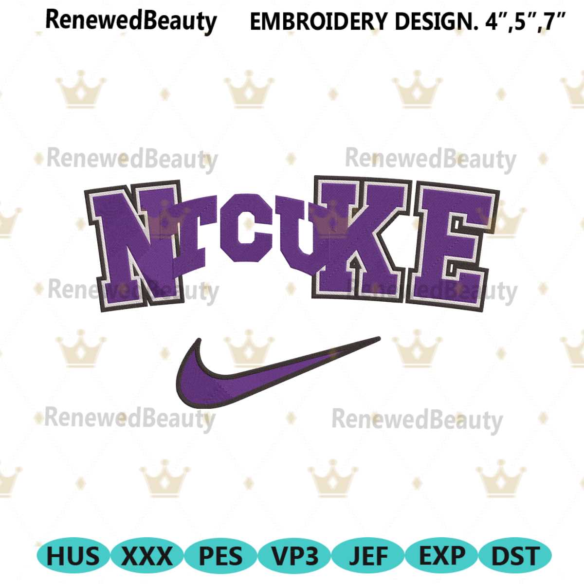 TCU Horned Frogs Nike Logo Embroidery Design Download File | Inspire Uplift
