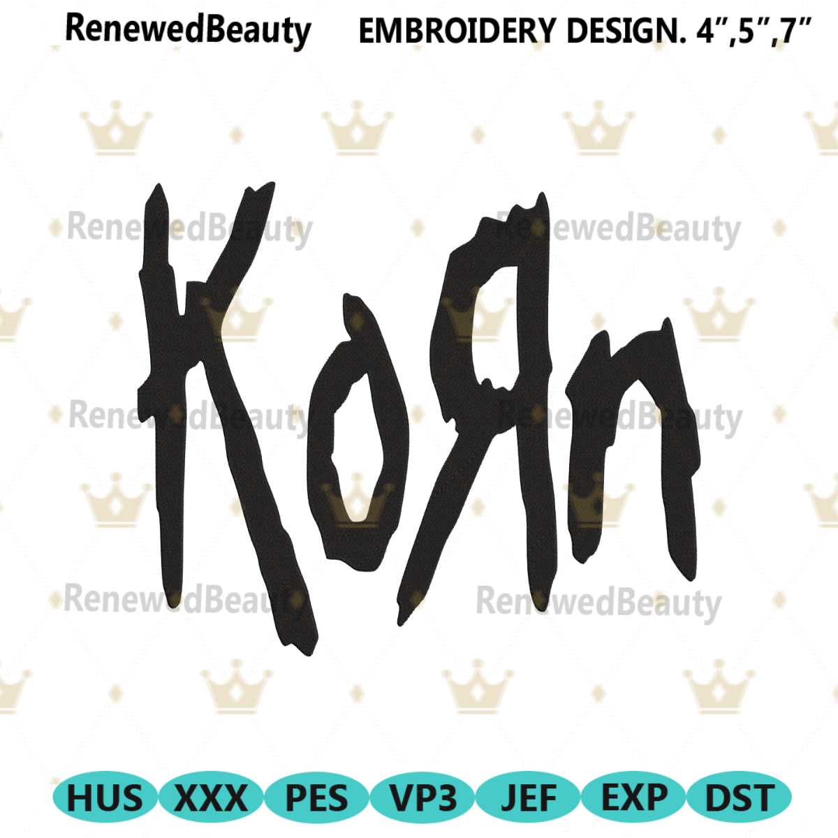 Korn Logo Rock Band Embroidery Design Download File | Inspire Uplift
