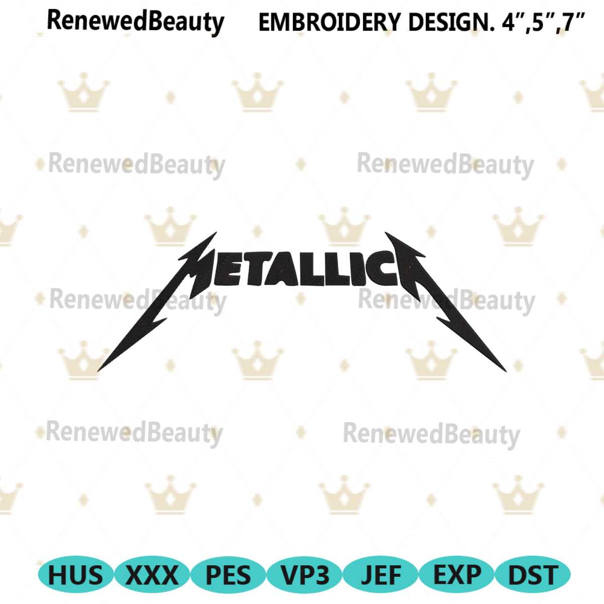 Metallica Logo Rock Band Embroidery Design Download File | Inspire Uplift
