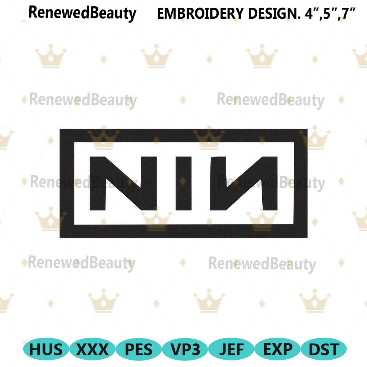 Nine Inch Nails Logo Rock Band Embroidery Design Download Fi | Inspire ...