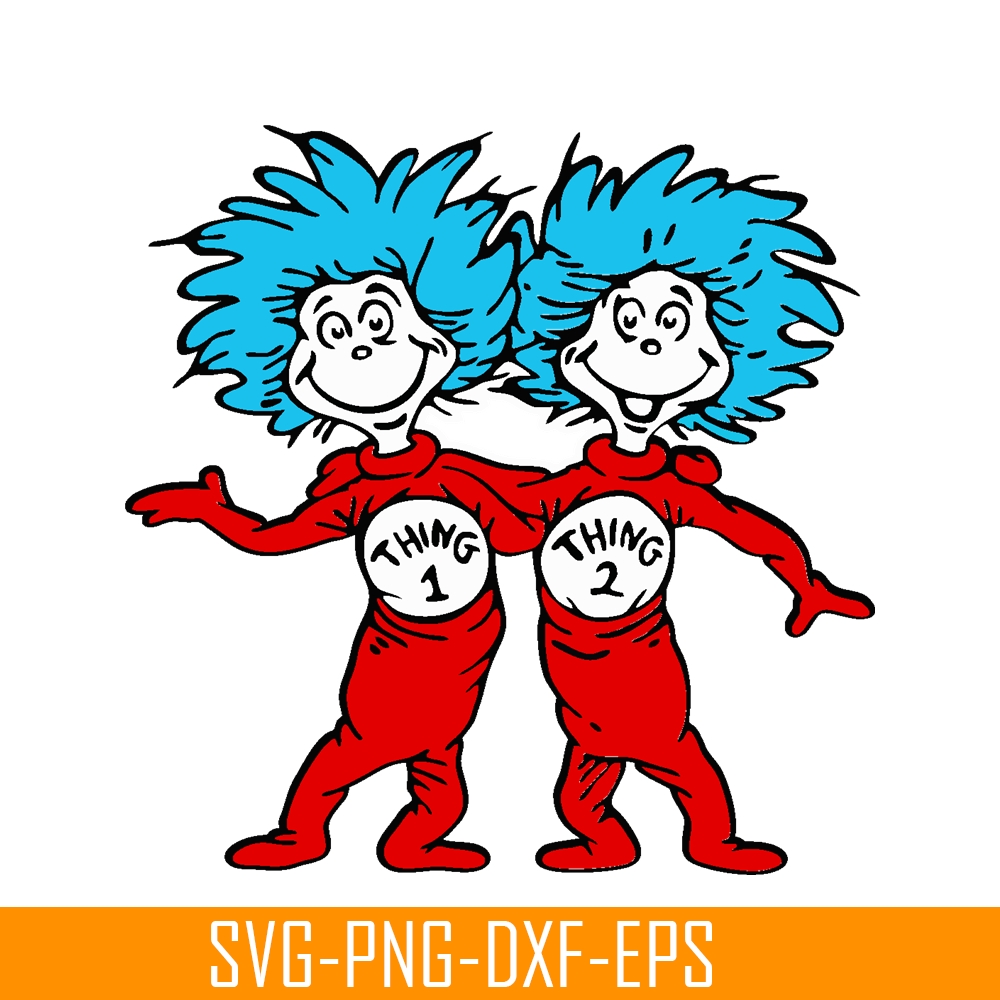 Thing 1 Thing 2 Together SVG, Dr Seuss SVG, Dr. Seuss' the L - Inspire ...