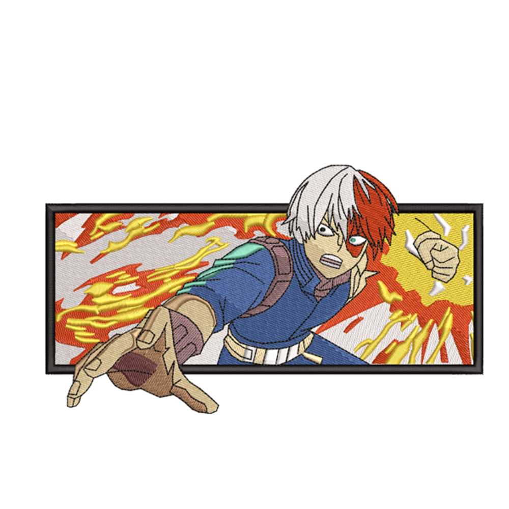 Shoto Fire Box Embroidery Design File My Hero Academia | Inspire Uplift
