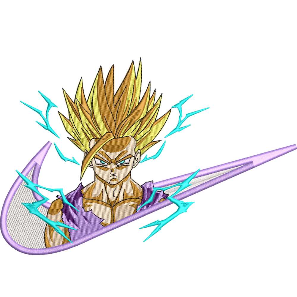 GOHAN SUPER SAIYAN Nike Logo Embroidery Digitizing Dragon Ba - Inspire ...