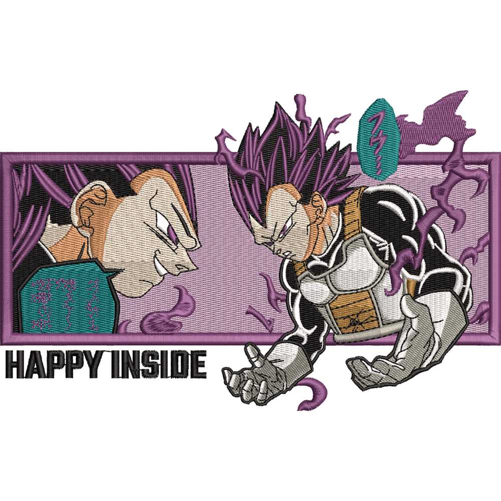 Vegeta Happy Inside Embroidery Design Dragon Ball Embroidery - Inspire ...