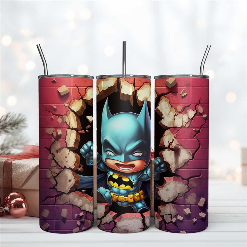 3D Inflated Bat Man Tumbler, Bat Man Chibi Design Tumbler, C - Inspire ...