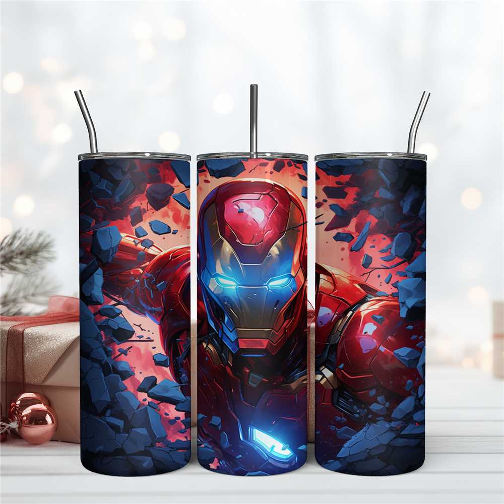 3D Iron Man Break The Wall Tumbler, Iron Man 20oz Wrap, Skin | Inspire ...