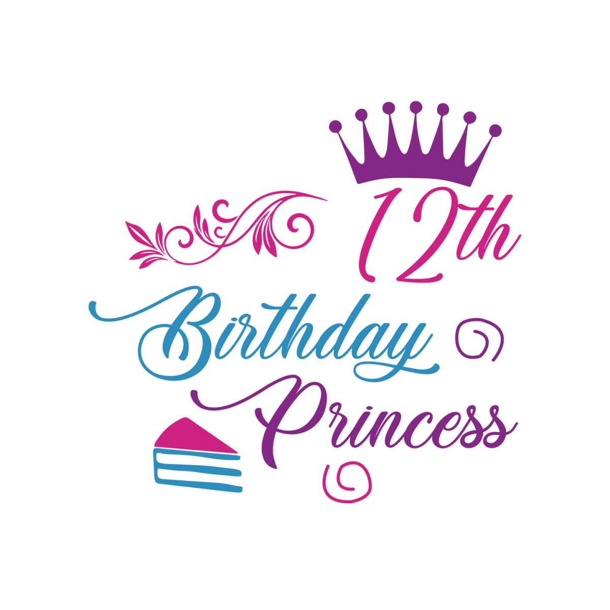 12th Birthday Princess Svg, Birthday Svg, Princess Svg, 12th | Inspire ...
