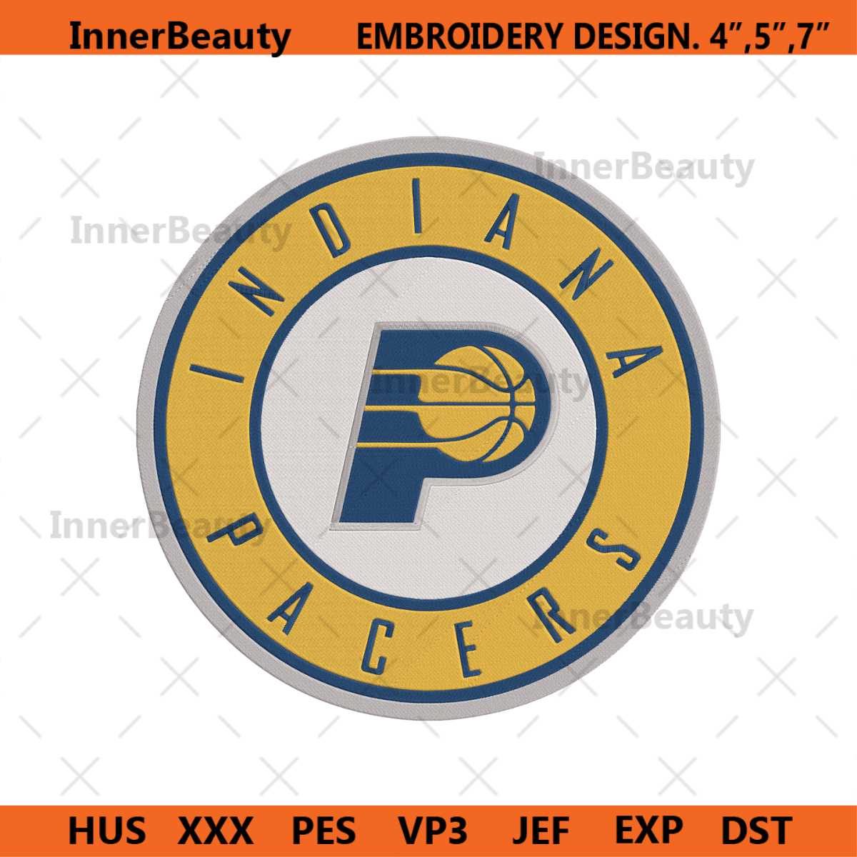 Indiana Pacers NBA Team Embroidery Design File | Inspire Uplift