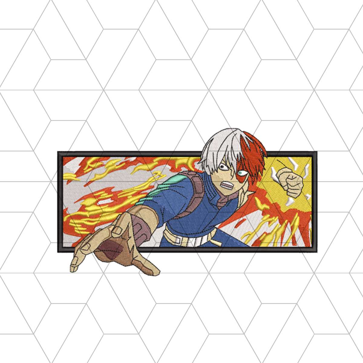 Shoto Fire Box Embroidery Design File My Hero Academia - Inspire Uplift