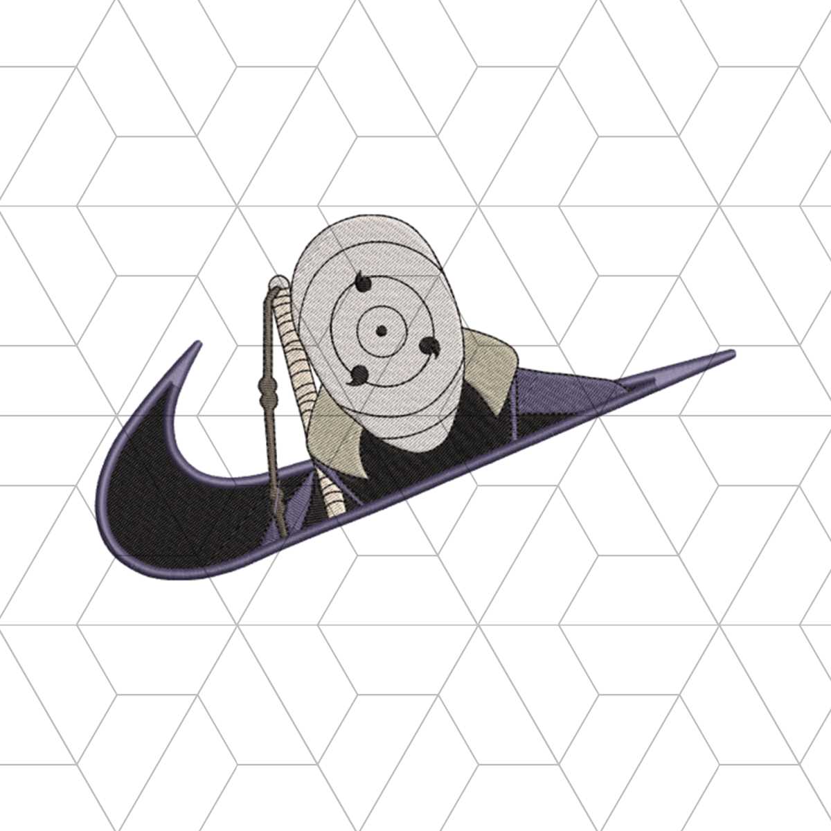 Obito x Nike Logo Embroidery Design Anime Naruto Embroidery - Inspire ...