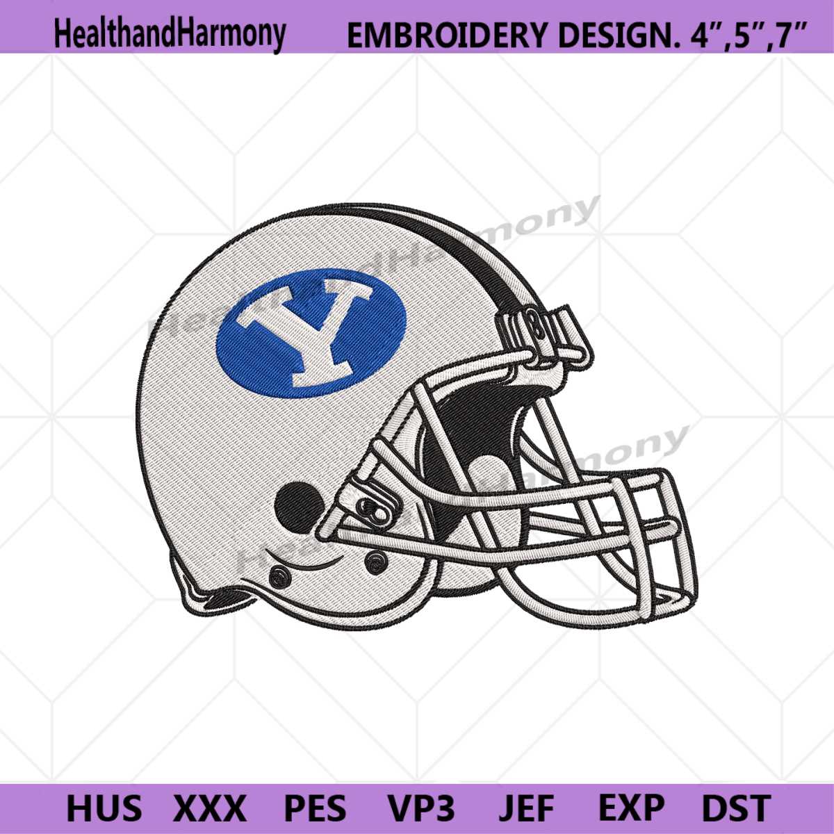 BYU Cougars Helmet Embroidery Design Download File | Inspire Uplift