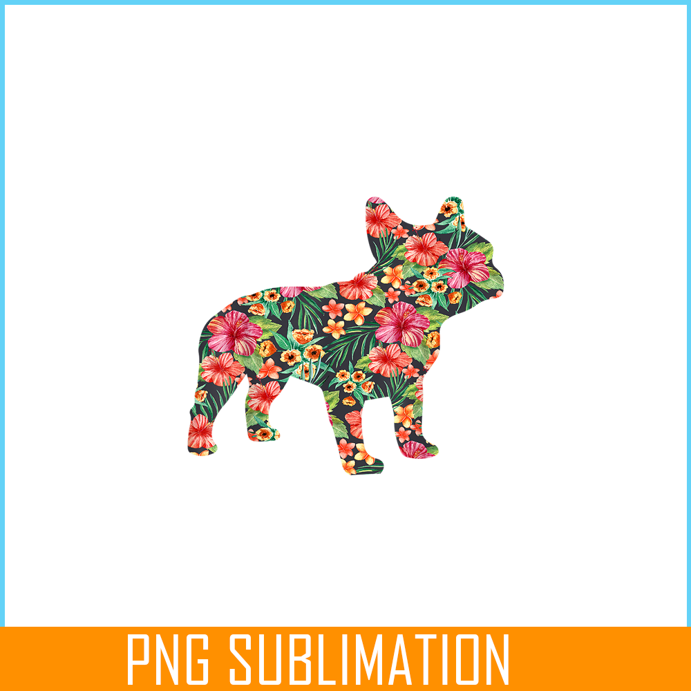 French Bulldog Flower PNG, Floral Frenchie Dog Silhouette PN | Inspire ...