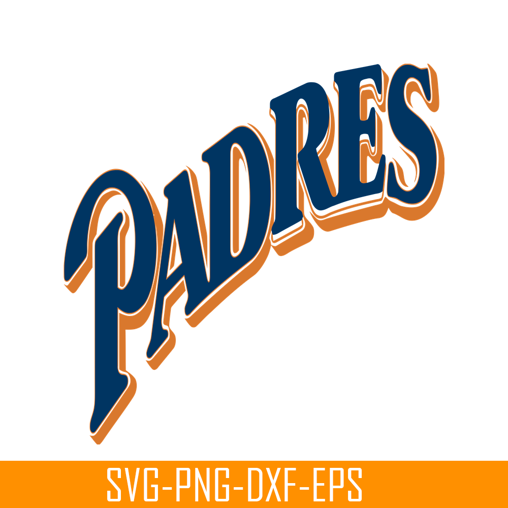 San Diego Padres Blue And Orange Text SVG, Major League Base | Inspire ...