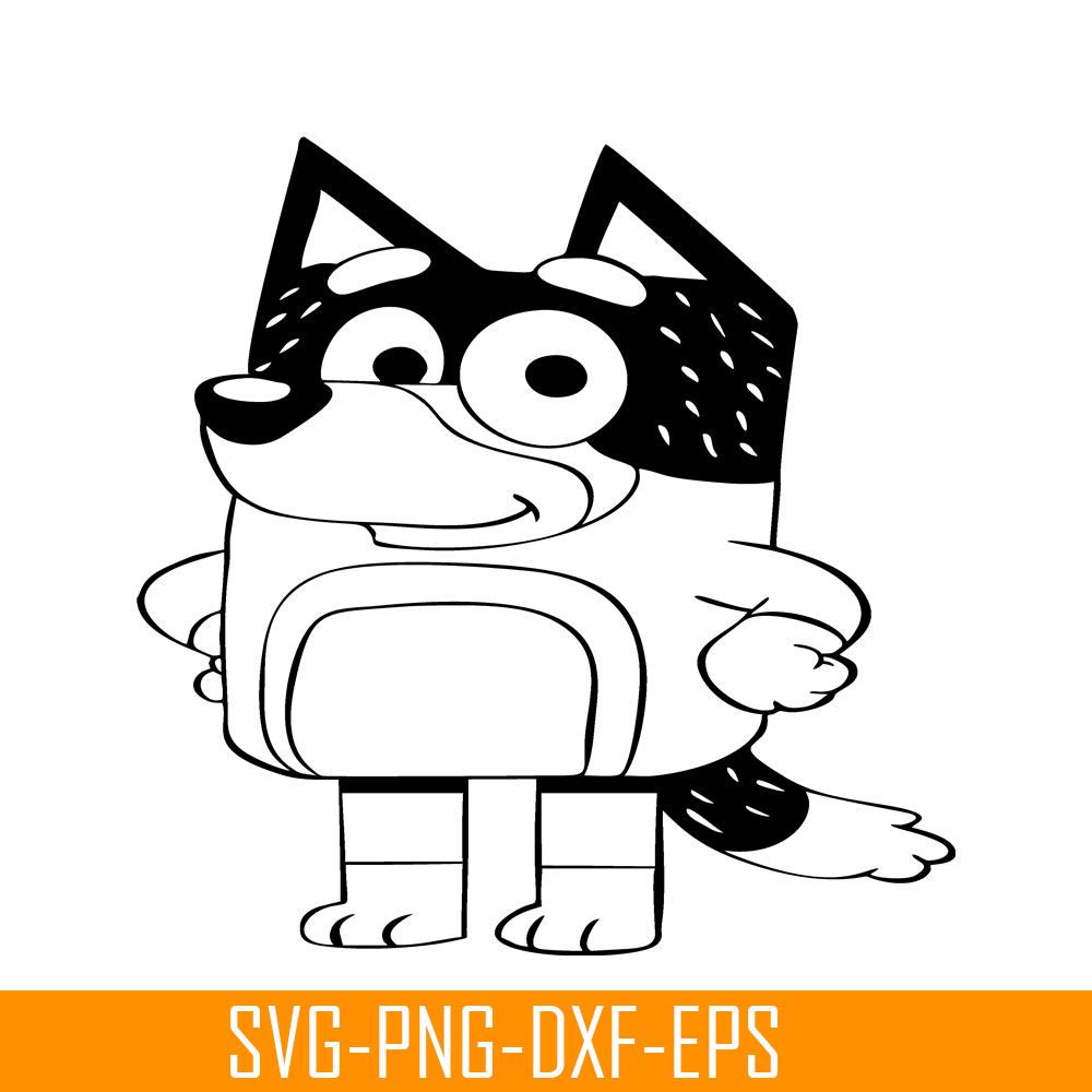 Bluey Black And White SVG PNG DXF EPS Bluey SVG Bluey Movie | Inspire ...
