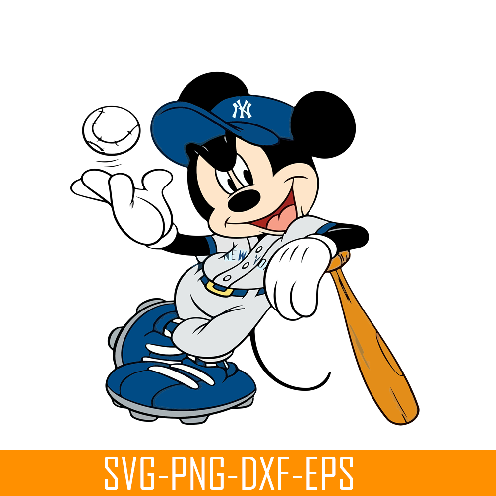 Mickey Mouse NY Yankees SVG, Major League Baseball SVG, Base | Inspire ...