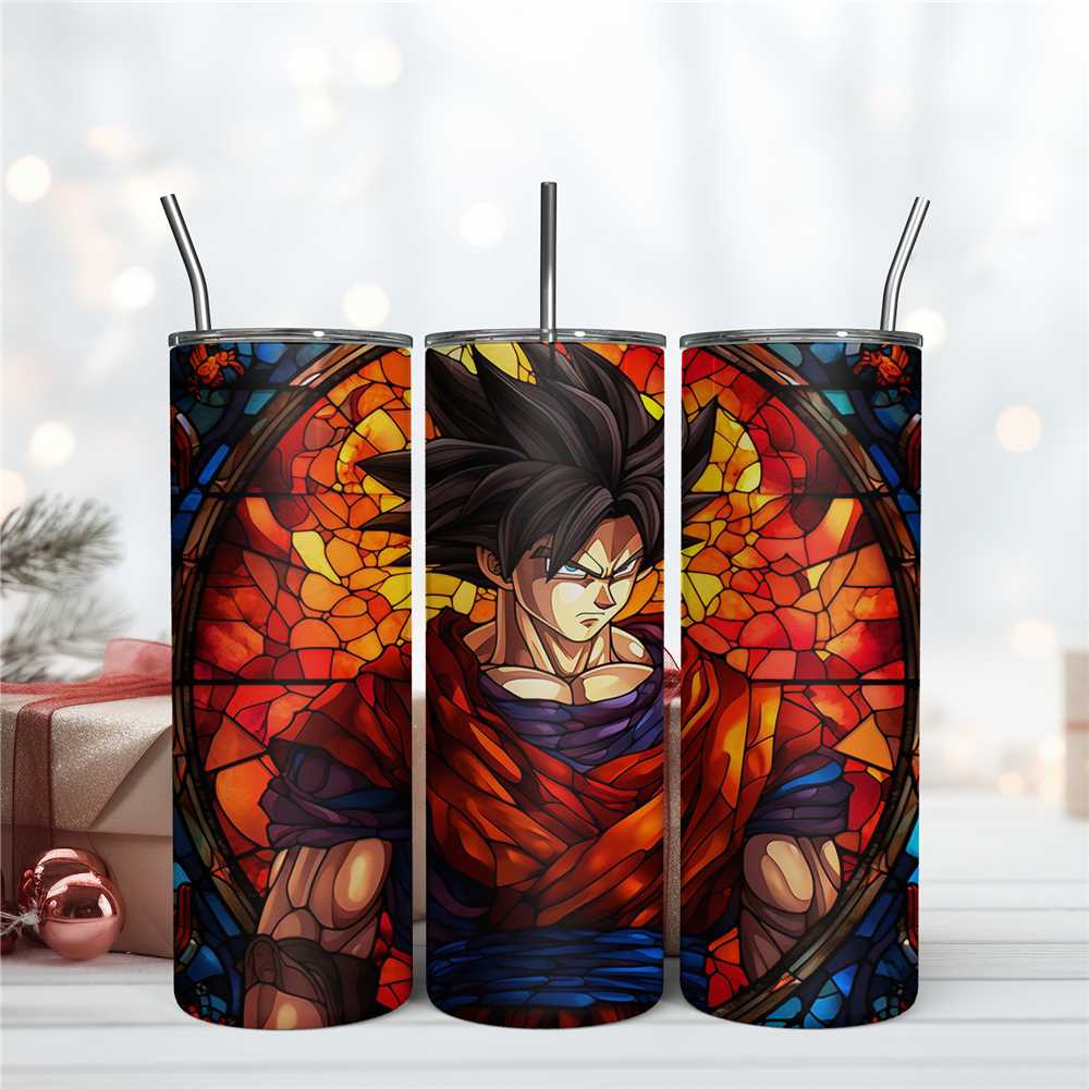 Super Saiyan Stained Glass Skinny Tumbler 20oz Dragon Ball T - Inspire ...