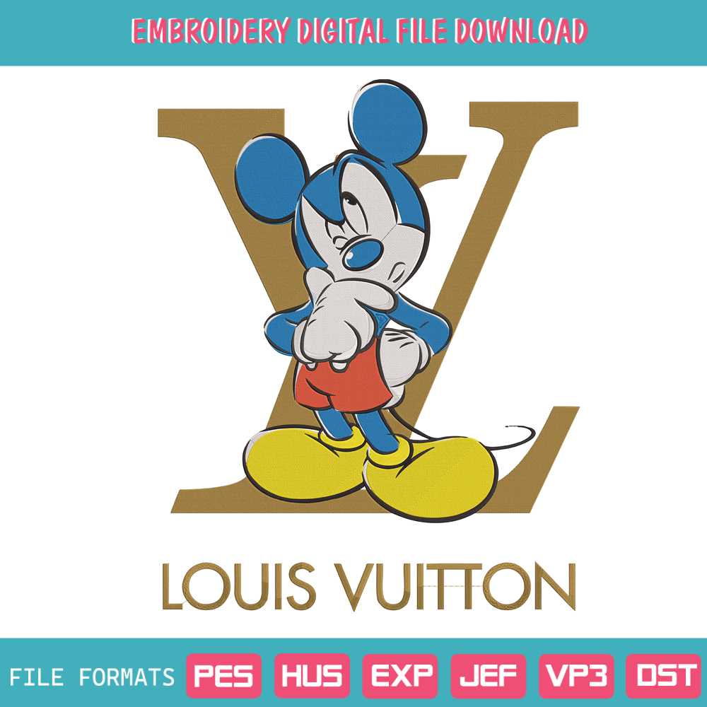 Louis Vuitton Mickey Mouse Embroidery Design Files - Inspire Uplift