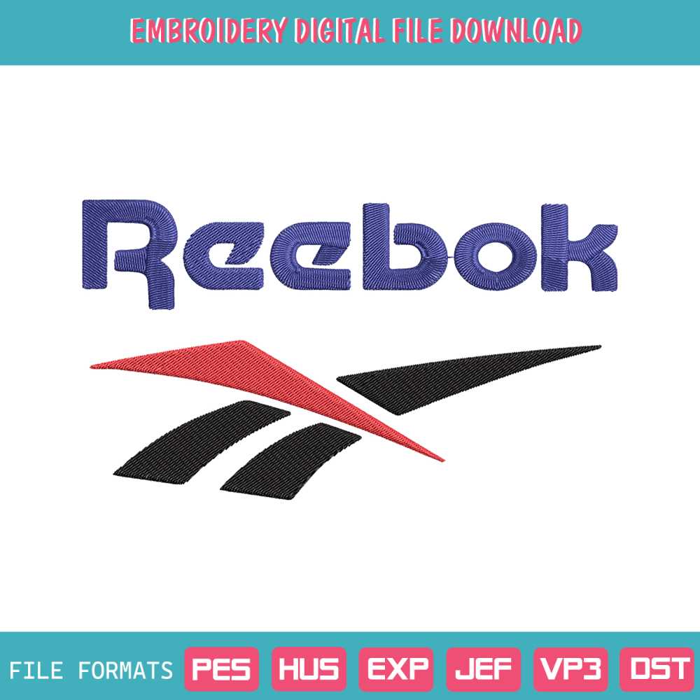 Reebok Brand Logo Embroidery Design File Download - Inspire Uplift