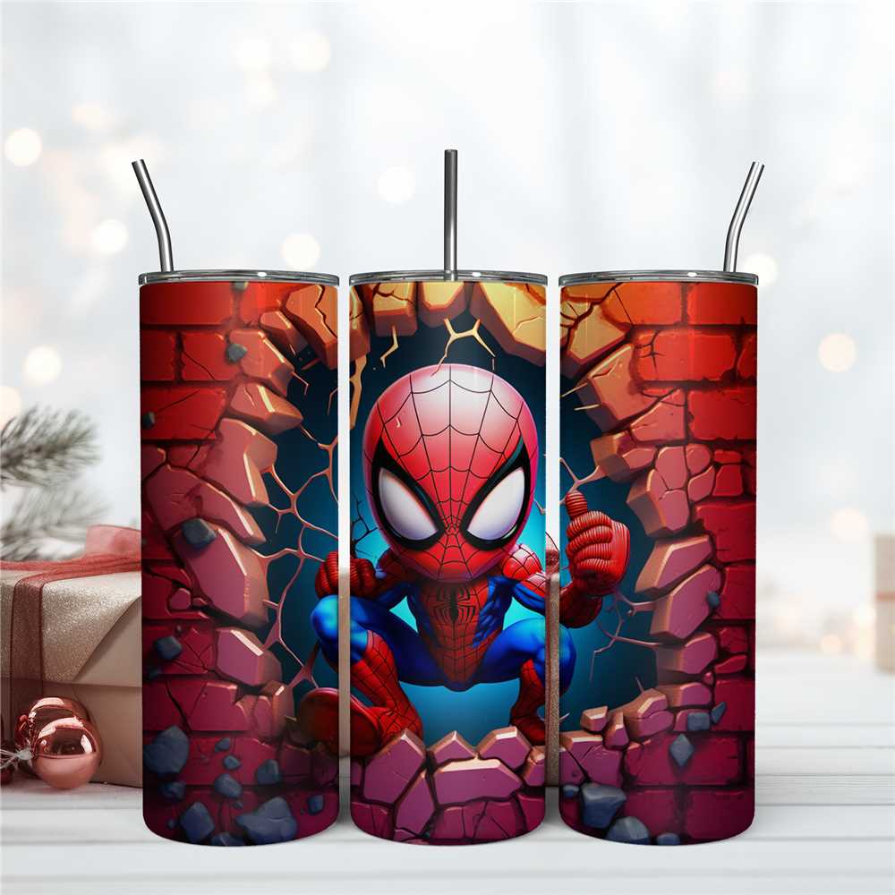 Spider Man Chibi Crawling Out Hole Design, Tumbler Wrap Subl | Inspire ...