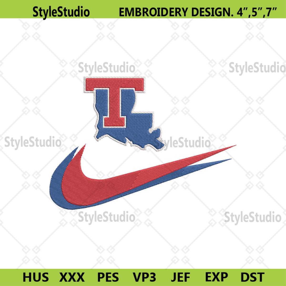 Louisiana Tech Bulldogs Double Swoosh Nike Logo Embroidery D | Inspire ...