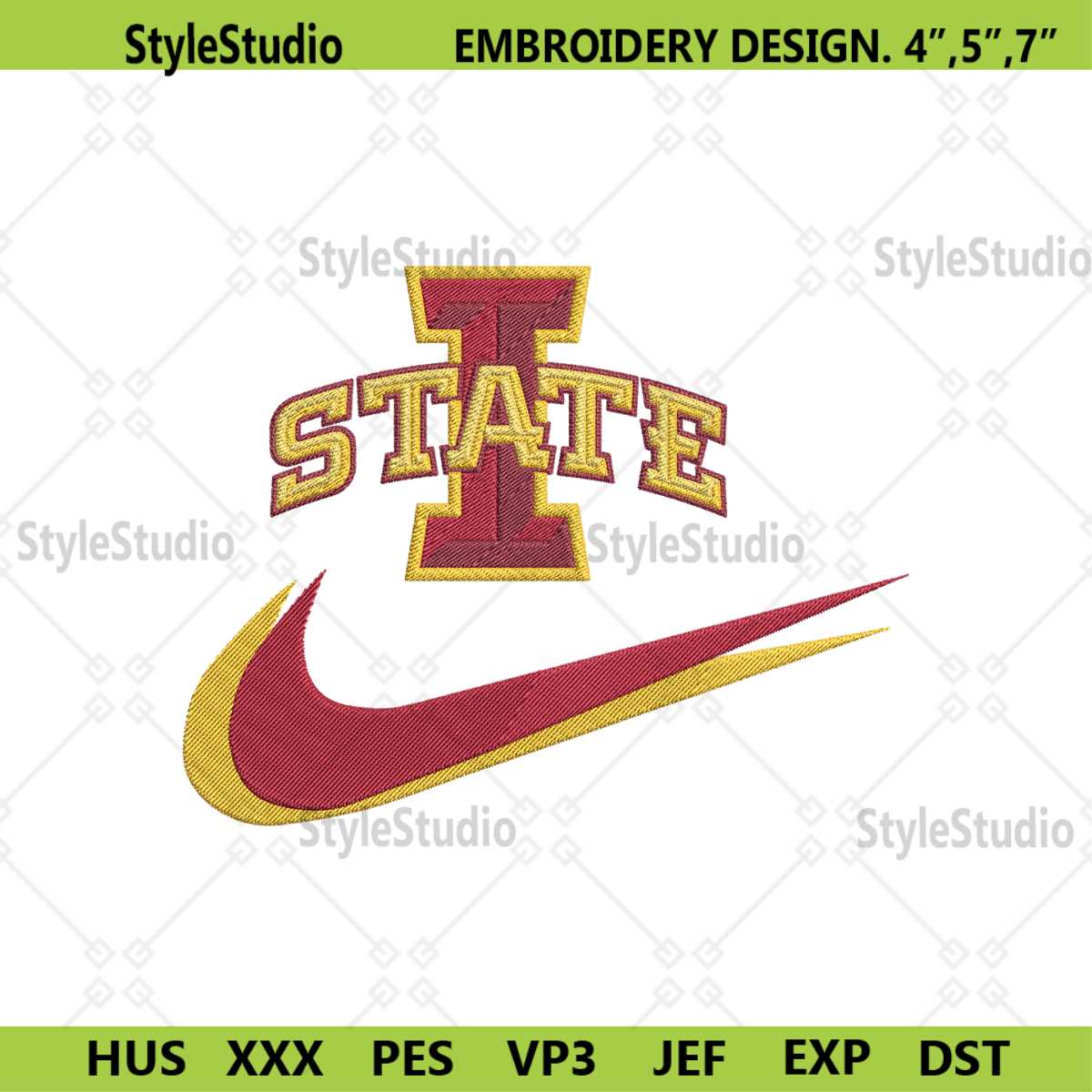 Iowa State Cyclones Double Swoosh Nike Logo Embroidery Desig | Inspire ...