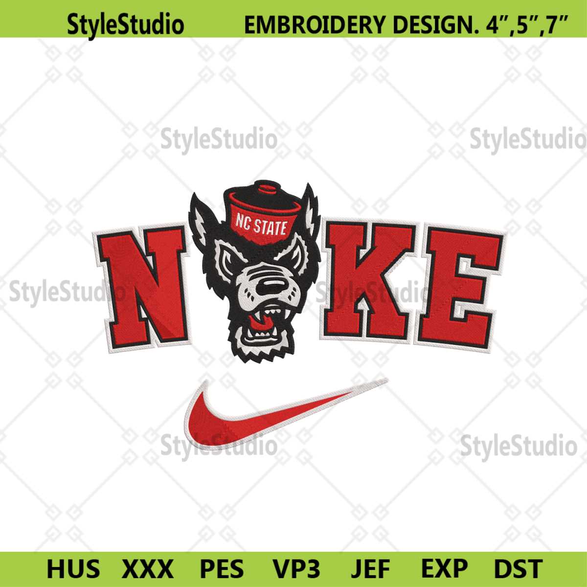 NC State Wolfpack Nike Logo Embroidery Design Download File | Inspire ...