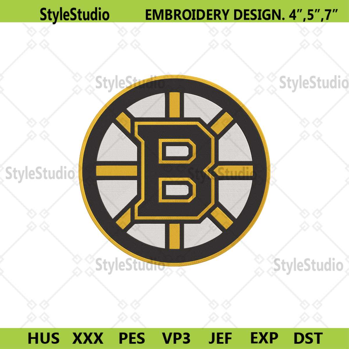Boston Bruins Logo NHL Team Embroidery Design File | Inspire Uplift