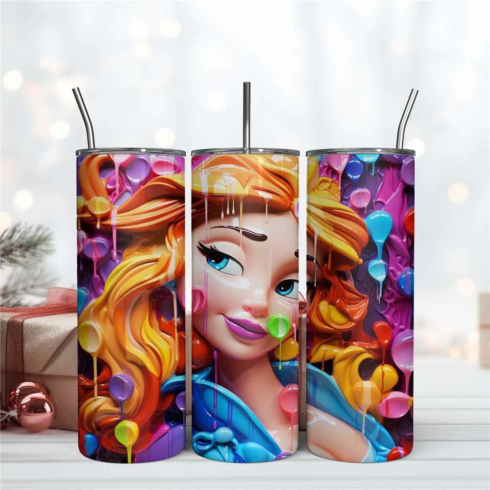3D Inflated Rapunzel Tumbler Design, Disney Princess Wrap, 2 | Inspire ...