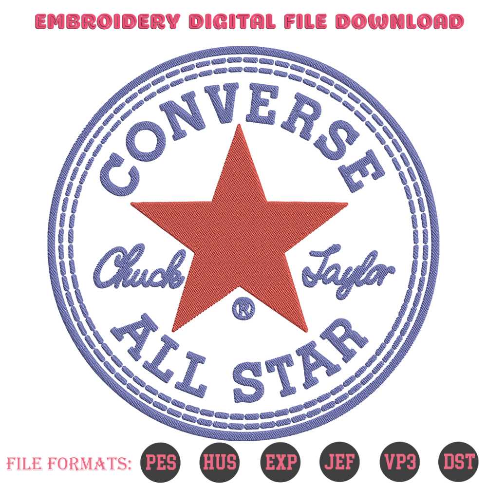 Converse All Star Chuck Taylor Logo Embroidery Design | Inspire Uplift