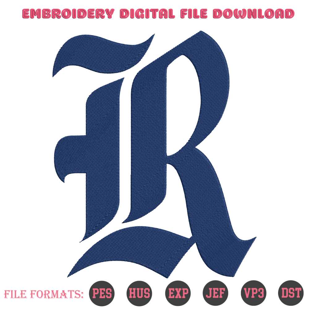 Rice Owls Logo NCAA Embroidery Design File - Inspire Uplift