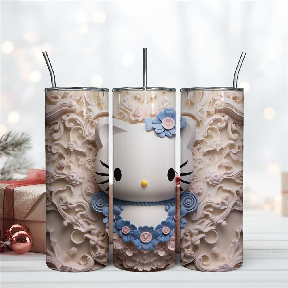 3D Retro Hello Kitty Wrap 20oz, Hello Kitty Tumbler Design, | Inspire ...