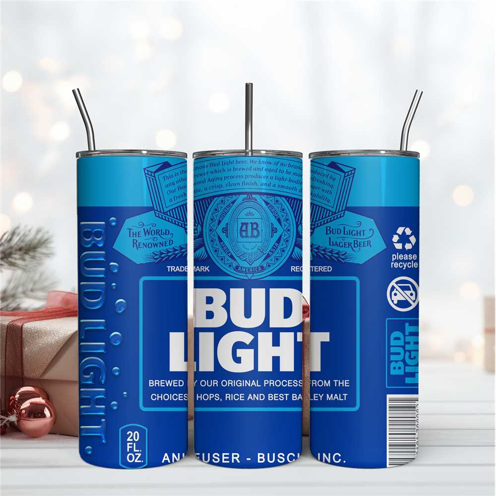 Blue Bud Light 20Oz Tumbler Wrap Sublimation Design, Beer Br | Inspire ...