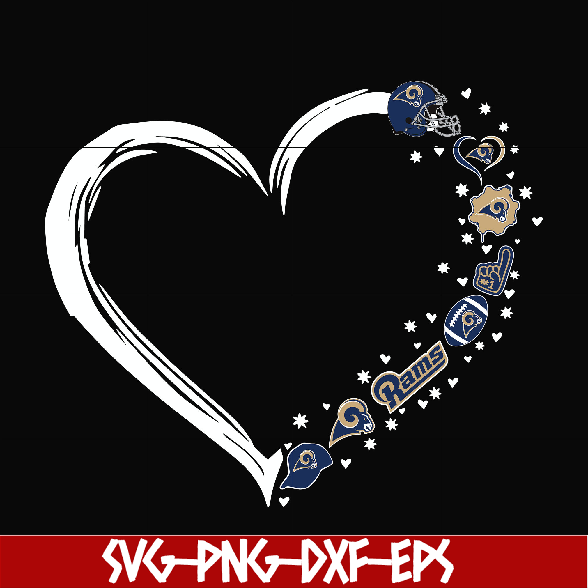 St. Louis Rams heart svg, Rams svg, png, dxf, eps digital fi - Inspire ...