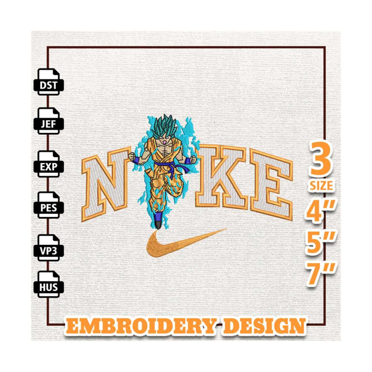 Nike X Dragon Ball Embroidery Design, Anime Custom Embroider | Inspire ...